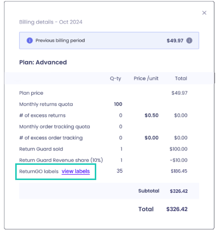 Ship by ReturnGO Billing